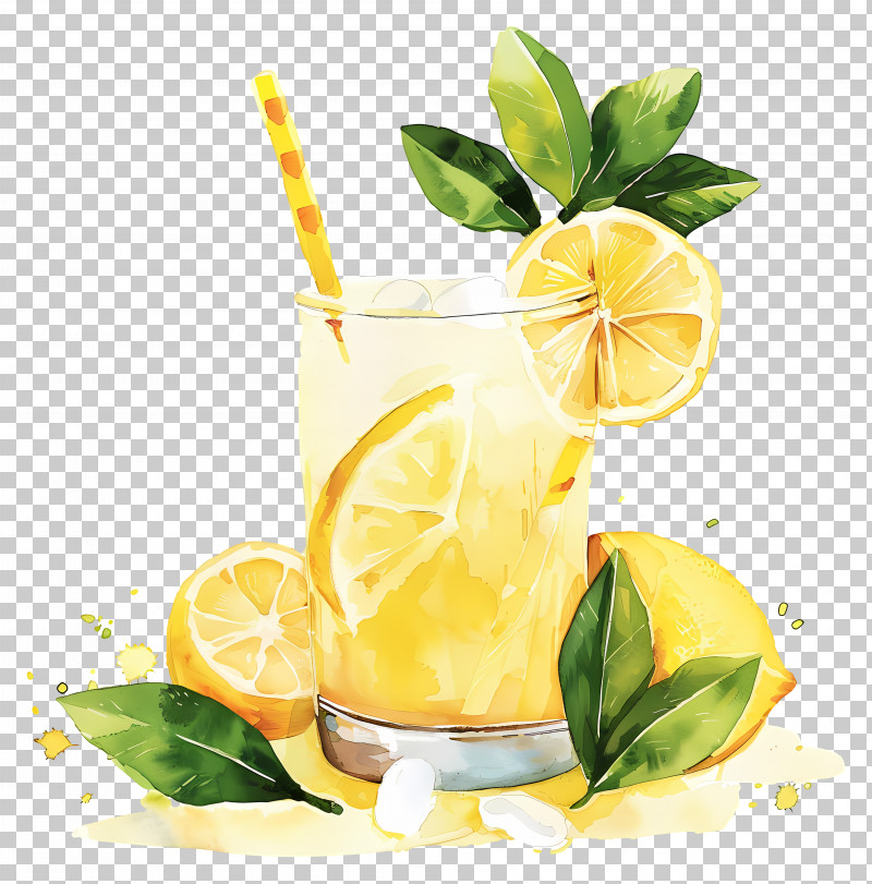 Lemonade - Lemonade With Lemon Slices And Leaves PNG, Clipart, Citrus ...