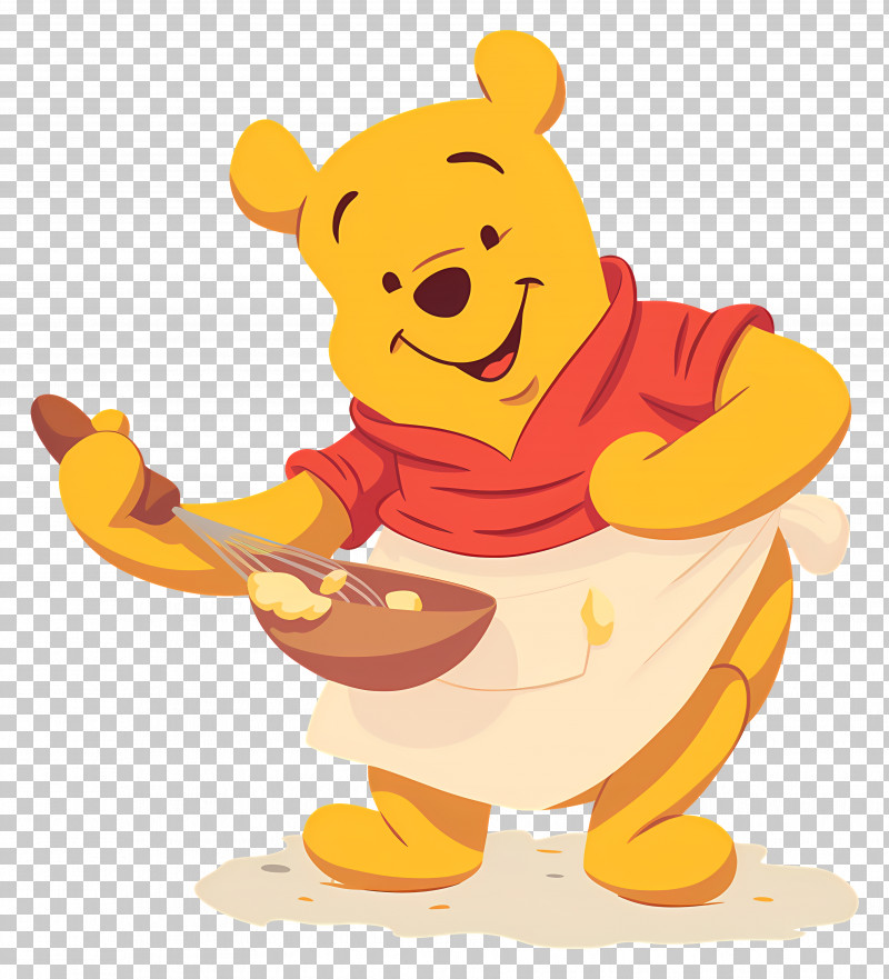 Winnie The Pooh - Cartoon Bear Cooking With Whisk PNG, Clipart ...