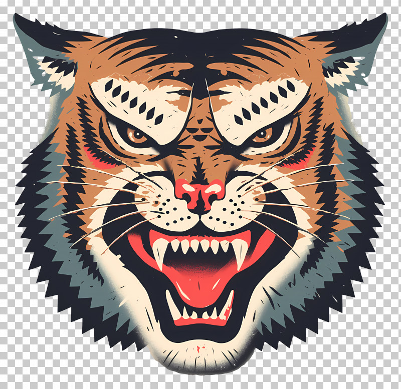 Tiger Head Tattoo - Fierce Tiger Head Illustration PNG, Clipart, Fierce ...