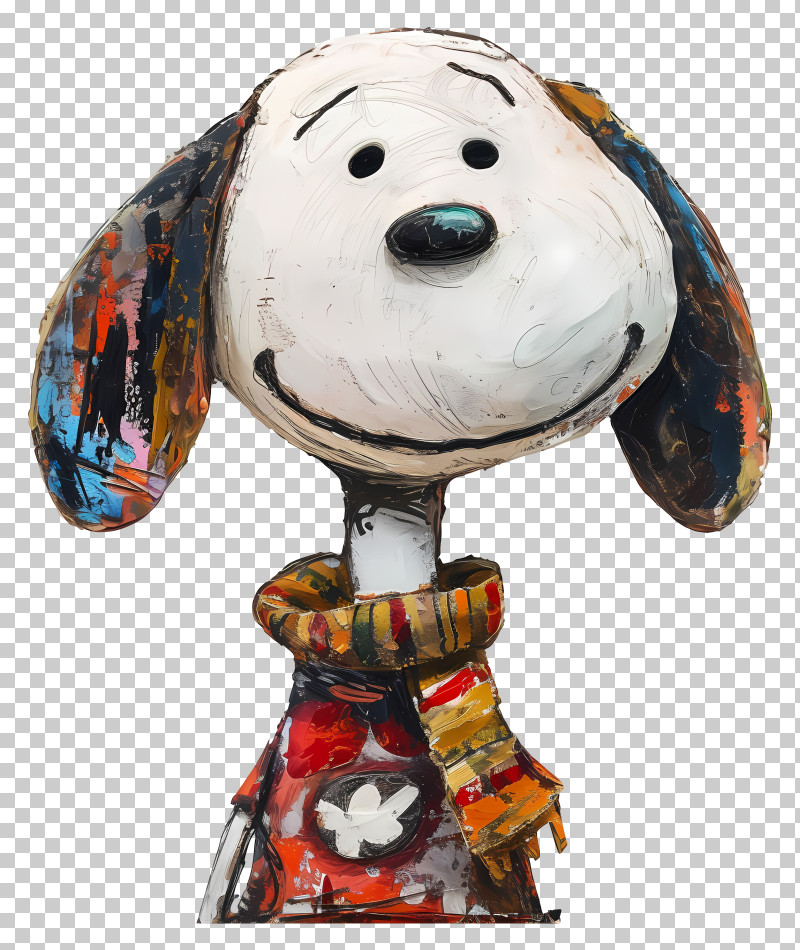 Snoopy - Cartoon Dog In Scarf With Whimsical Style PNG, Clipart ...