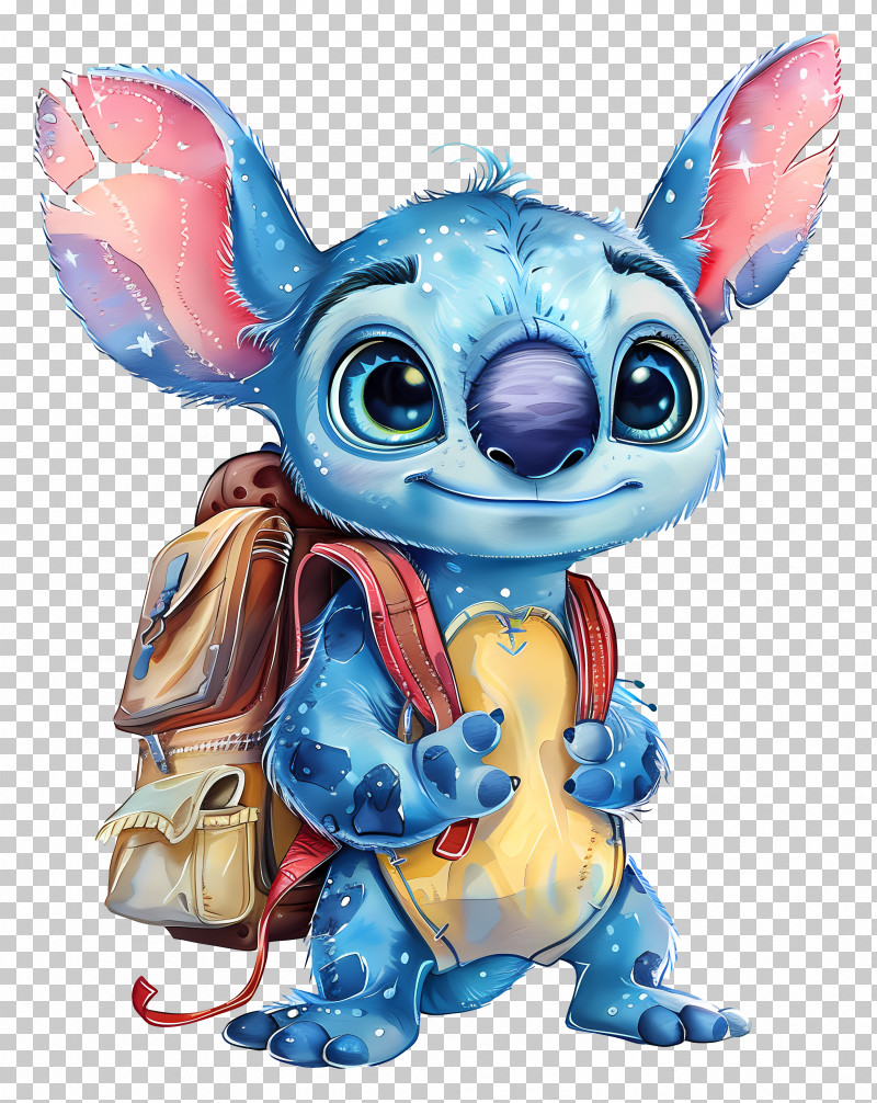 Stitch - Cute Blue Alien With Backpack PNG, Clipart, Adventure ...