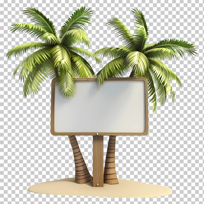 Summer Frame - Palm Trees With Blank Signboard PNG, Clipart ...