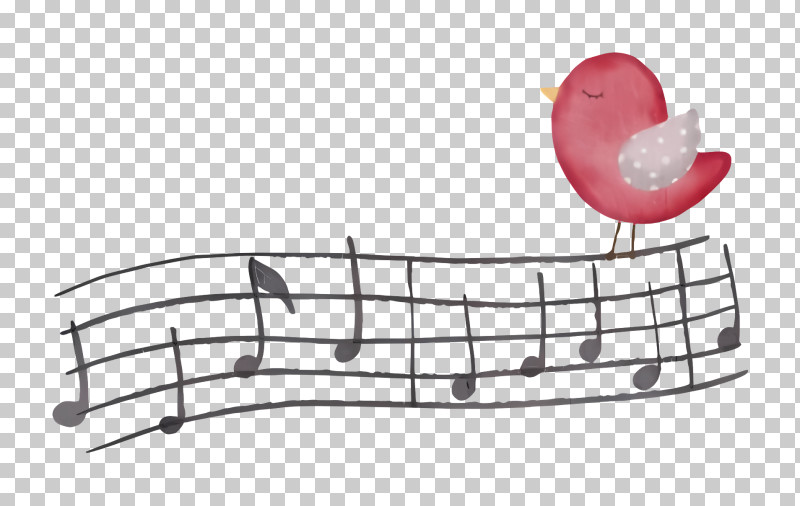 Watercolor Image - Bird Singing On Musical Notes PNG, Clipart, Bird On ...
