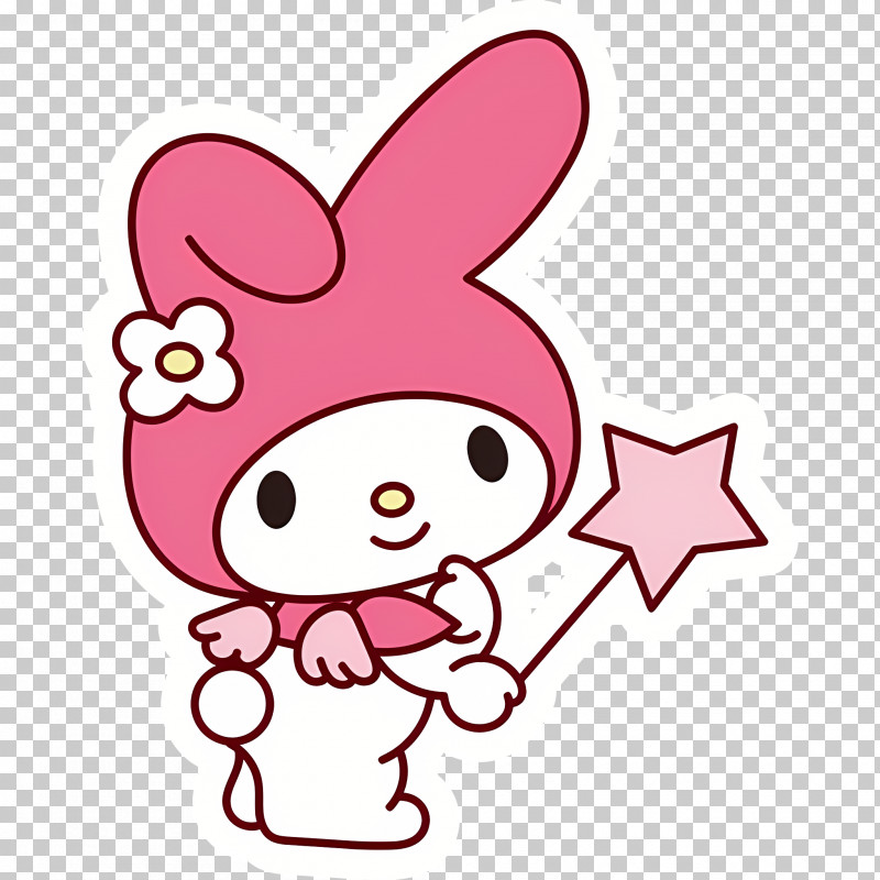 My Melody - Pink Cartoon Character With Magic Wand PNG, Clipart, Charm ...