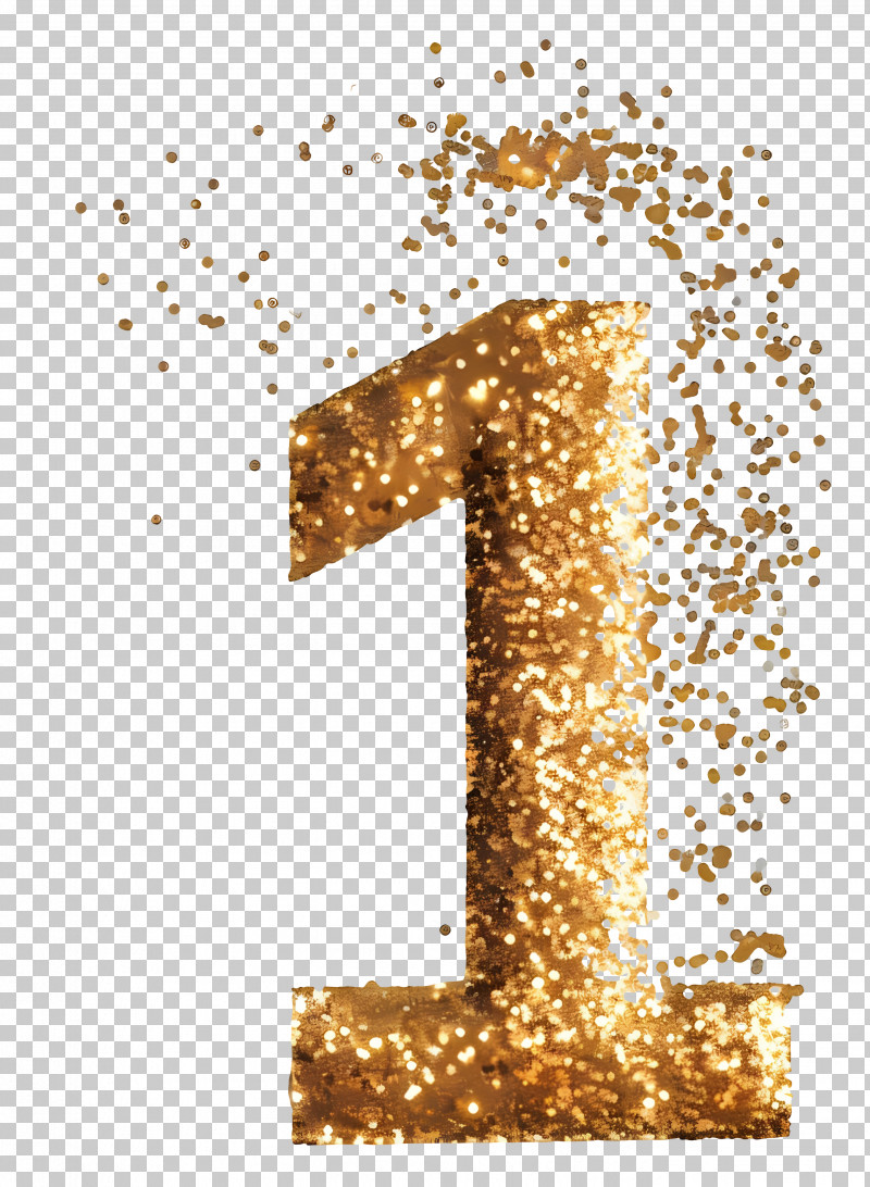 1 Glitter - Golden Glitter Number One PNG, Clipart, 1 Glitter, Anniversary Decor, Award Winning ...