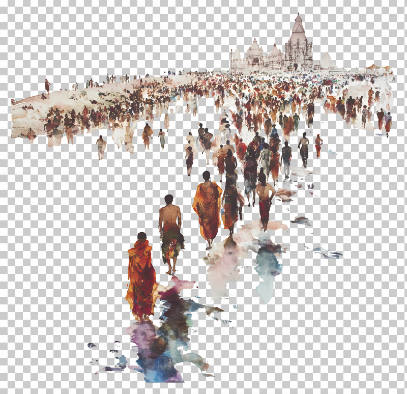 Kumbh Mela - People Walking Towards Temple PNG, Clipart, Crowd, Culture ...