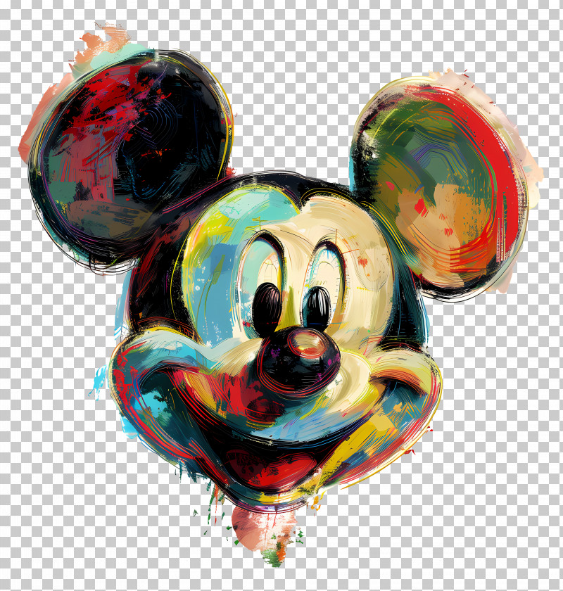 Mickey Mouse Head - Colorful Cartoon Mouse In Abstract Illustration ...
