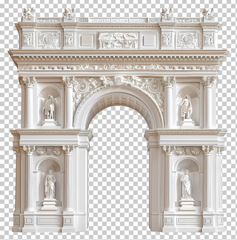 Temple Arch - Classical White Arch With Statues PNG, Clipart, Classical ...