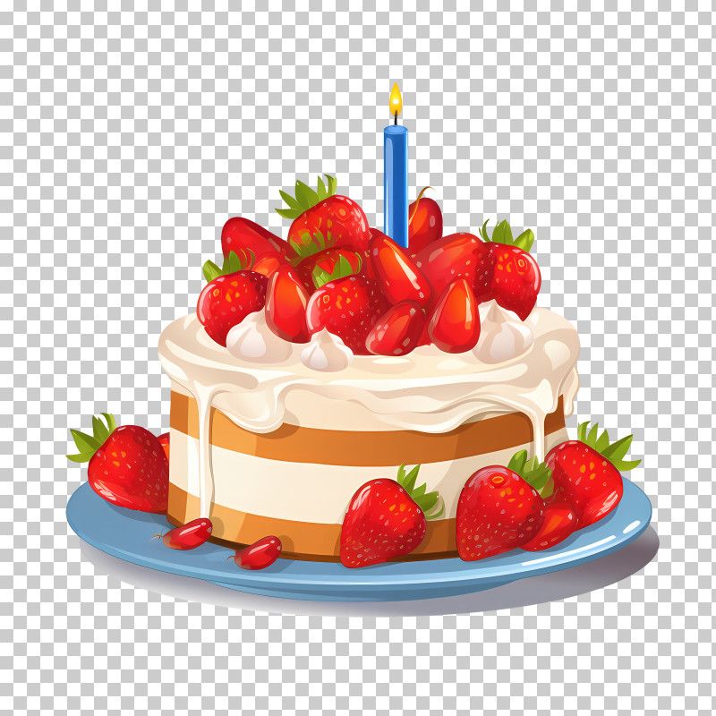 Birthday Cake - Strawberry Cake With Candle For Birthday Celebration ...