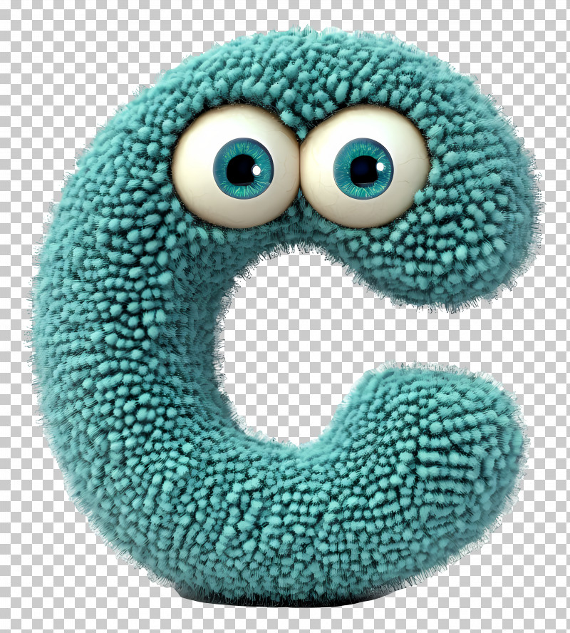 Funny Letter C - Furry Letter C With Cartoon Eyes PNG, Clipart ...