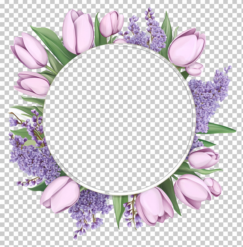 Spring Frame - Floral Frame With Pink And Purple Flowers PNG, Clipart ...