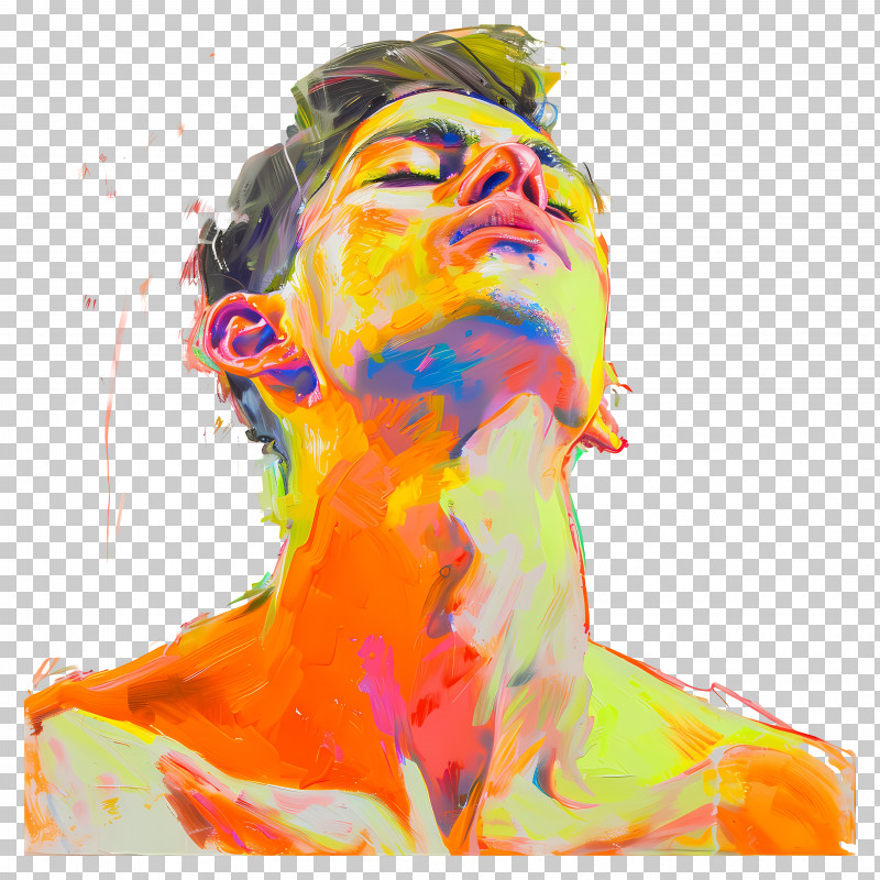 Neon Man - Vibrant Colorful Portrait Art PNG, Clipart, Abstract ...
