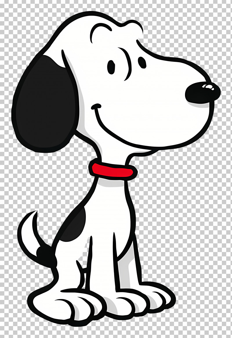 Snoopy - Cartoon Dog Wearing A Red Collar PNG, Clipart, Adorable Canine ...