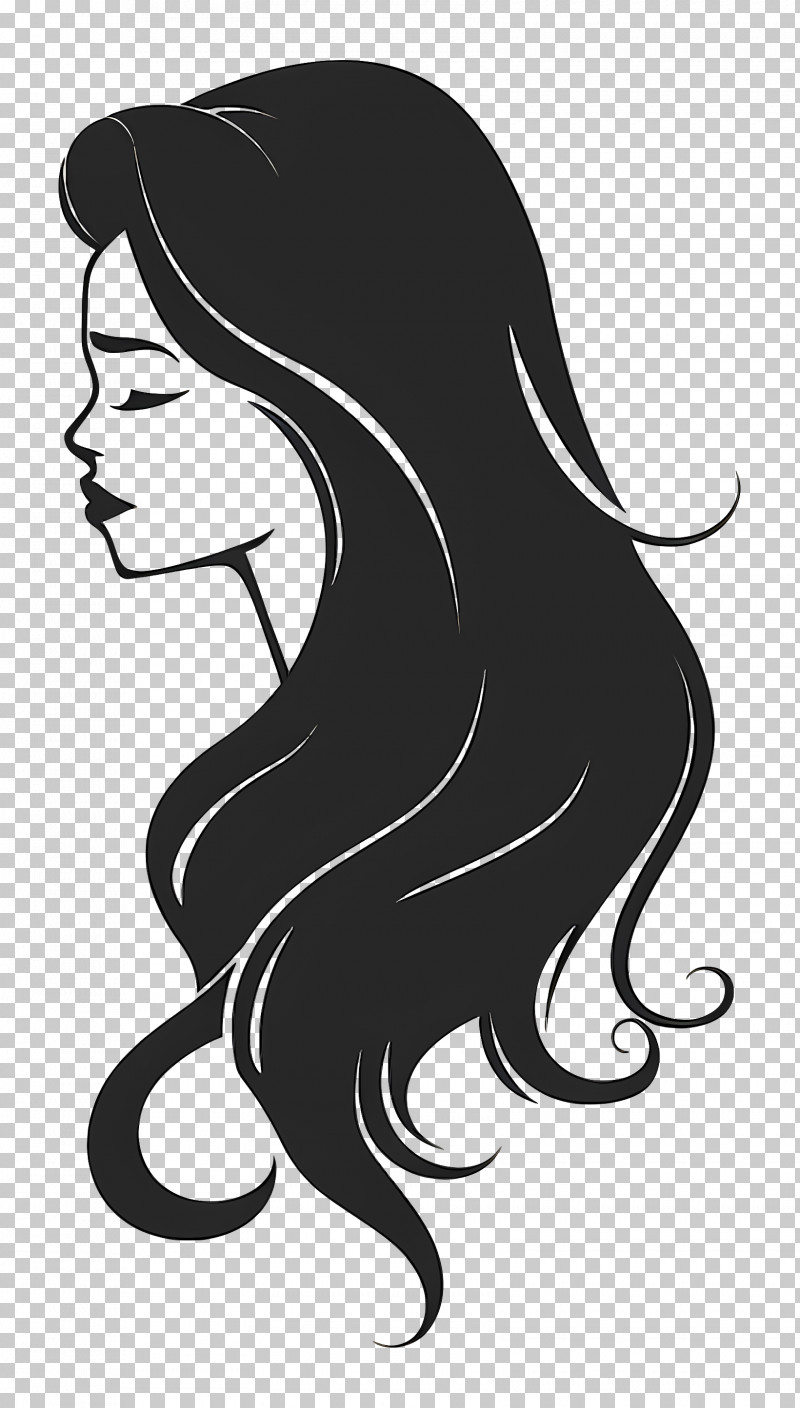 Girl Logo - Minimalist Woman With Long Hair Illustration PNG, Clipart ...
