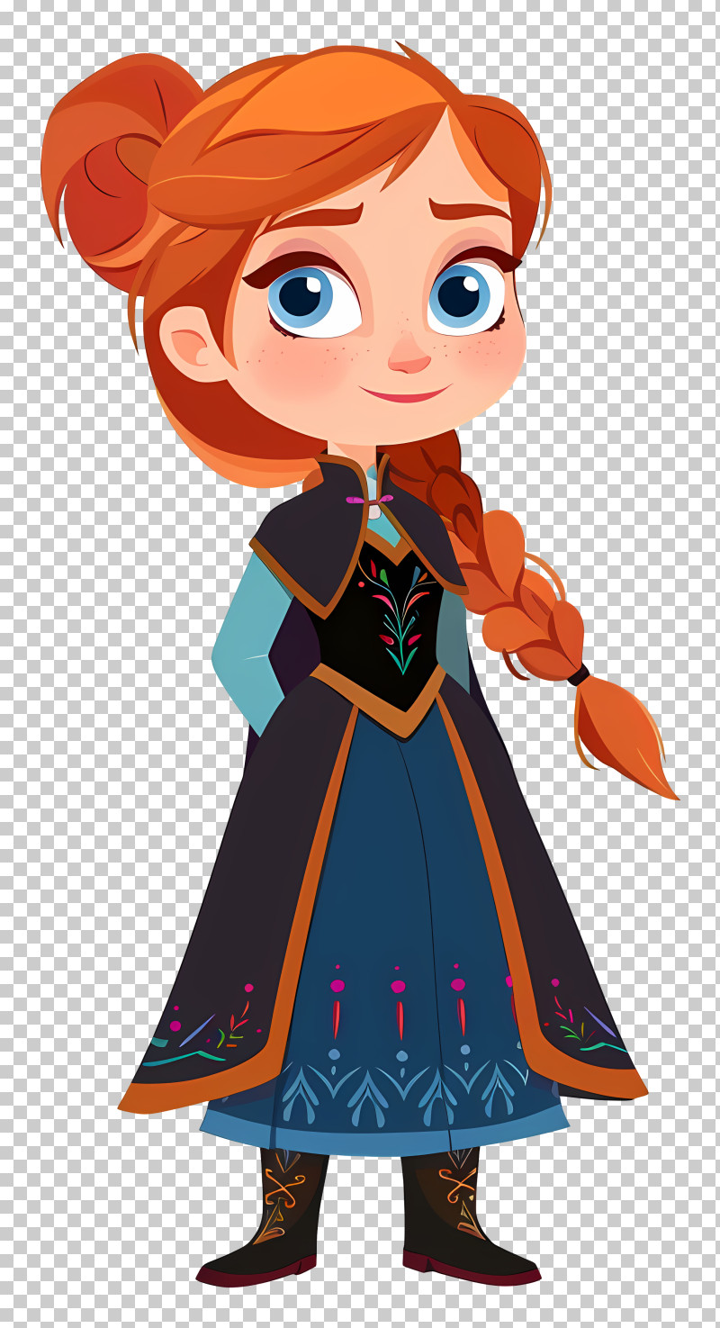 Frozen Anna Princess - Cute Cartoon Princess Character PNG, Clipart ...