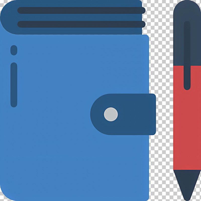 Notebook - Blue Notebook And Red Pen In Flat Cartoon Style PNG, Clipart ...