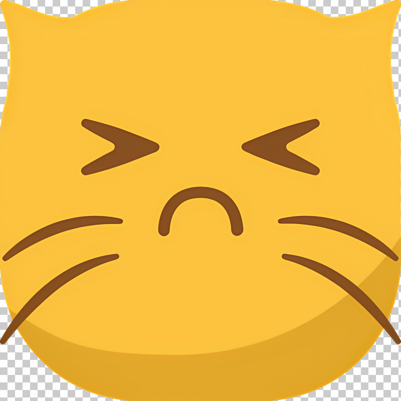 Cat Emoji - Yellow Cat Face Emoji PNG, Clipart, Animal, Cartoon, Cat ...