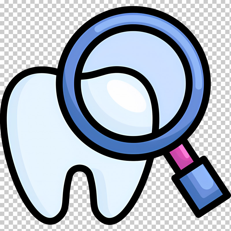 Tooth Check - Tooth With Magnifying Glass For Dental Check PNG, Clipart ...