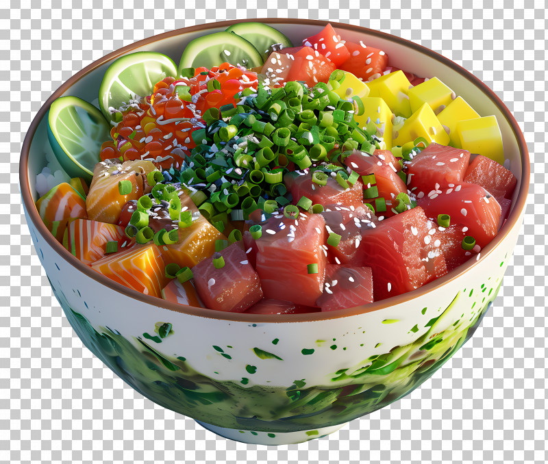 Poke Bowl - Colorful Poke Bowl With Fresh Ingredients PNG, Clipart ...