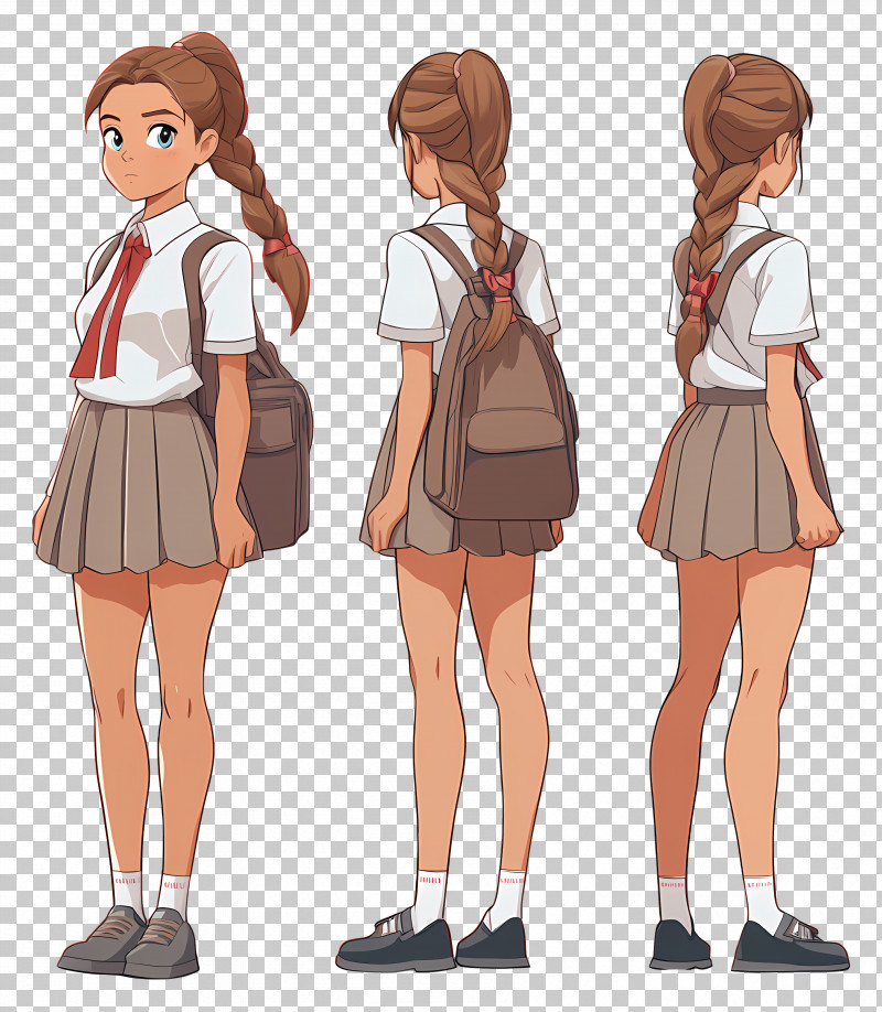Animated School - School Girl In Uniform PNG, Clipart, Animated School ...