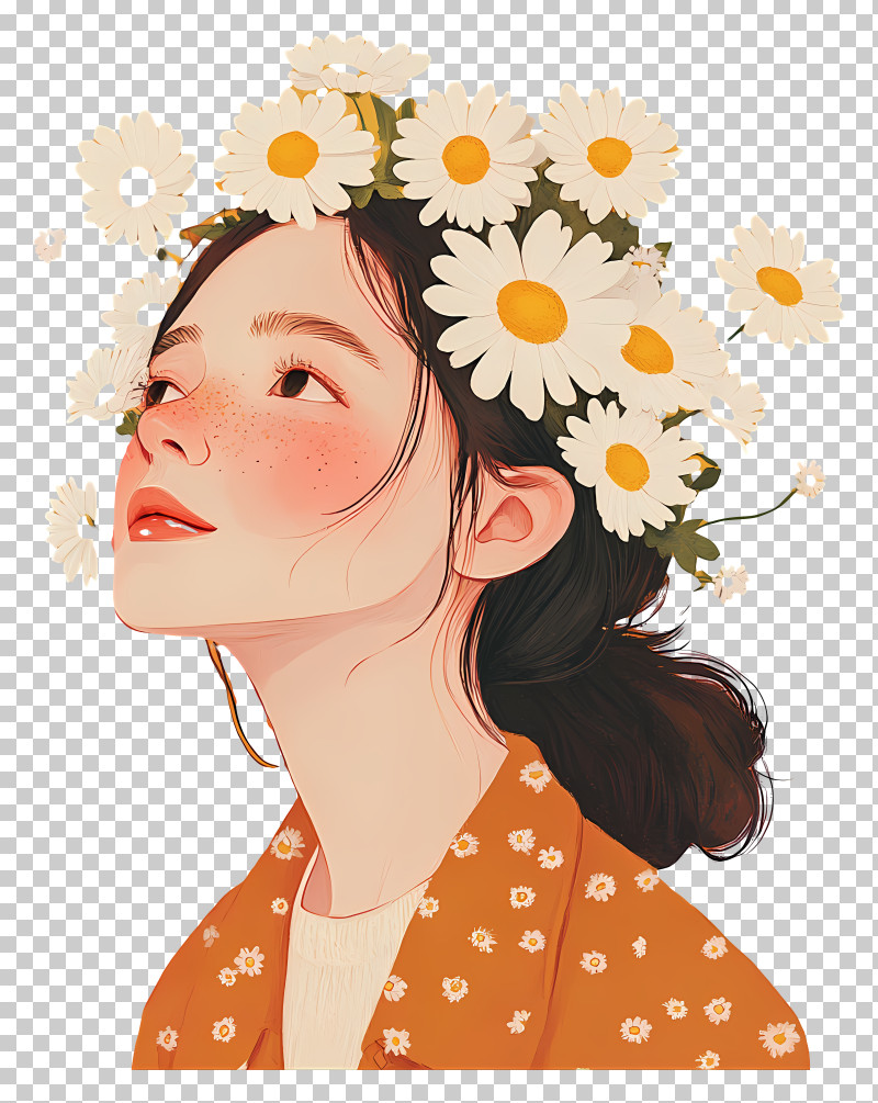 Woman With Daisies - Girl With Daisy Flower Crown PNG, Clipart, Beauty ...