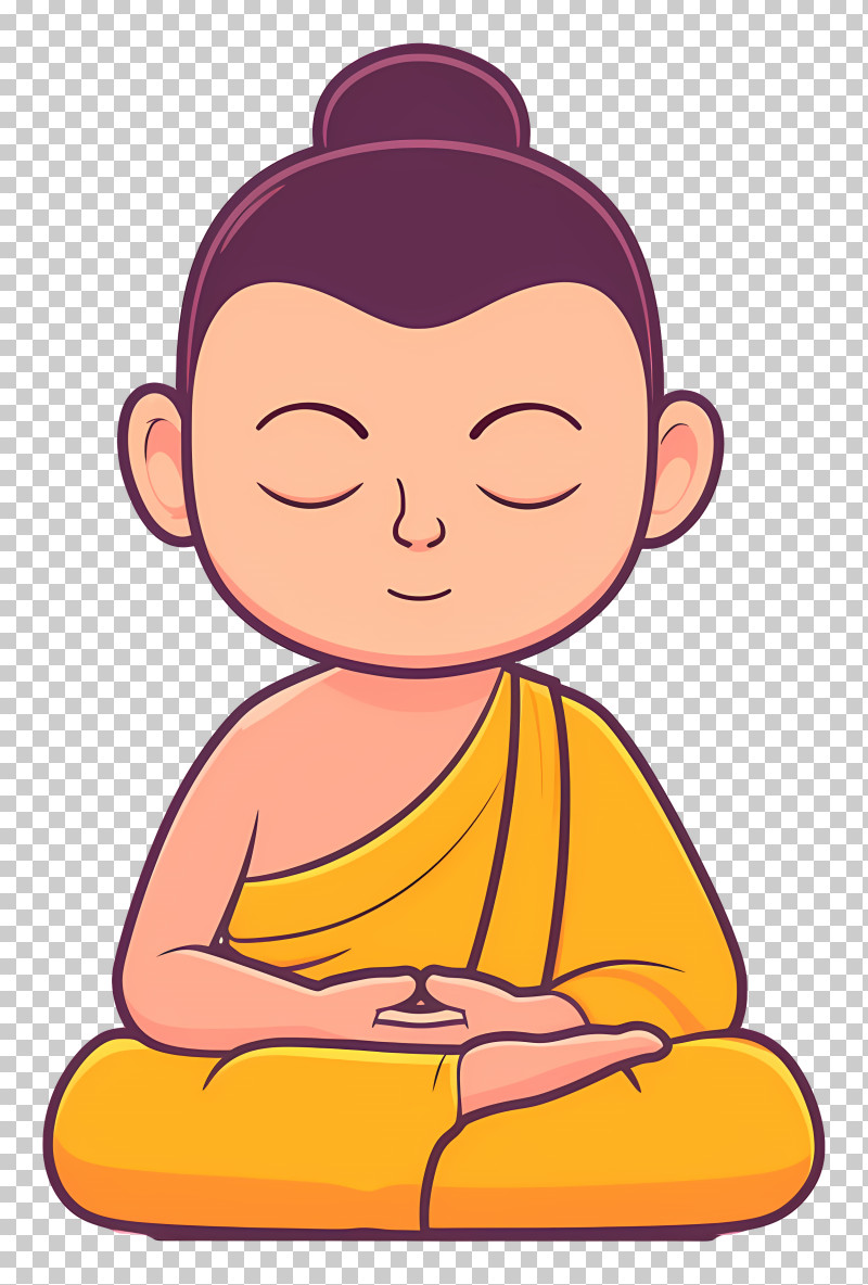 Cartoon Buddha - Meditating Monk Cartoon PNG, Clipart, Calm, Cartoon ...