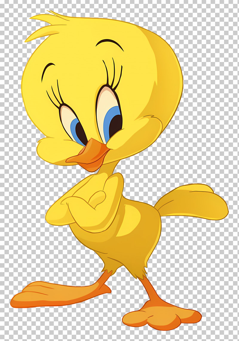 Tweety Bird - Cute Cartoon Bird With Yellow Feathers PNG, Clipart, Beak ...