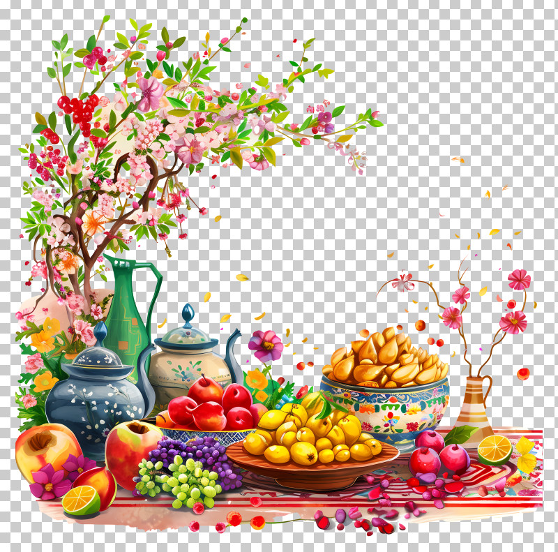 Happy Nowruz - Spring Feast With Fruits PNG, Clipart, Blossom, Feast ...