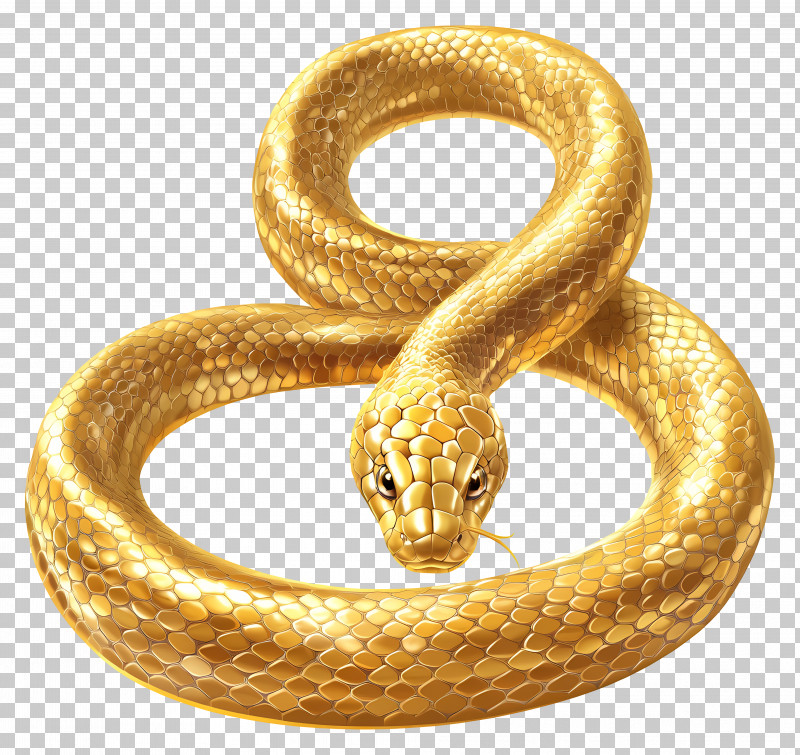 Gold Snake - Golden Snake In Coiled Design PNG, Clipart, Animal ...