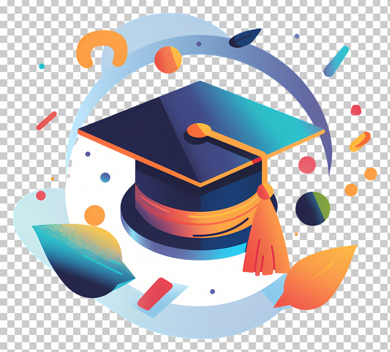 Graduation - Colorful Graduation Cap Illustration PNG, Clipart ...