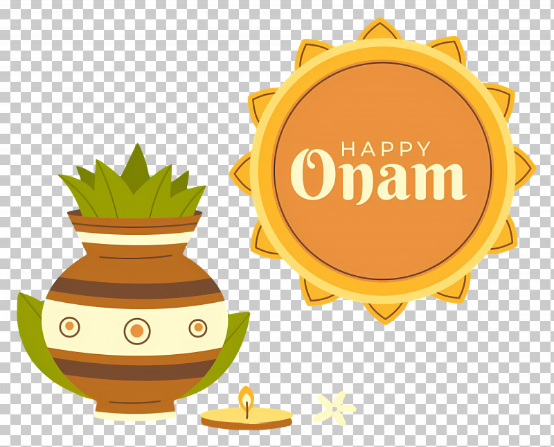 Happy Onam - Happy Onam Celebration With Pot And Lamp PNG, Clipart ...