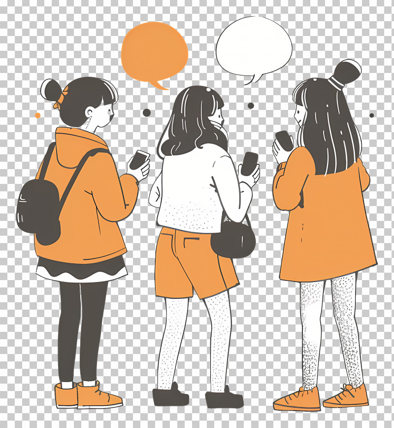 Girls Chatting - Girls Chatting With Phones PNG, Clipart, Communication ...