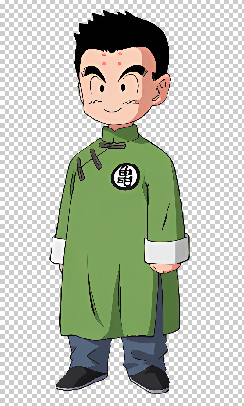 Krillin - Friendly Cartoon Character In Green Outfit PNG, Clipart ...