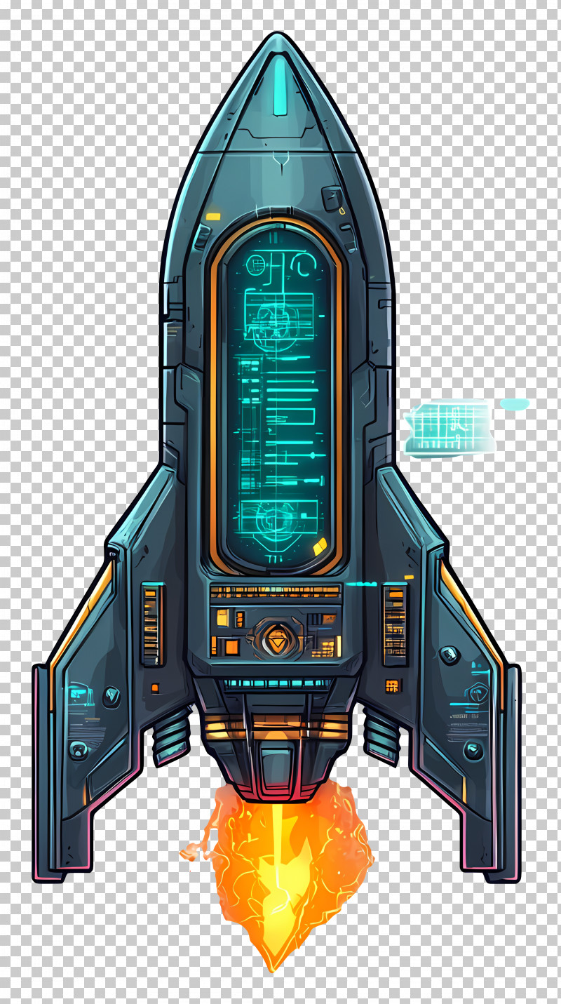 Digital Rocket - Futuristic Rocket In Space Illustration PNG, Clipart ...