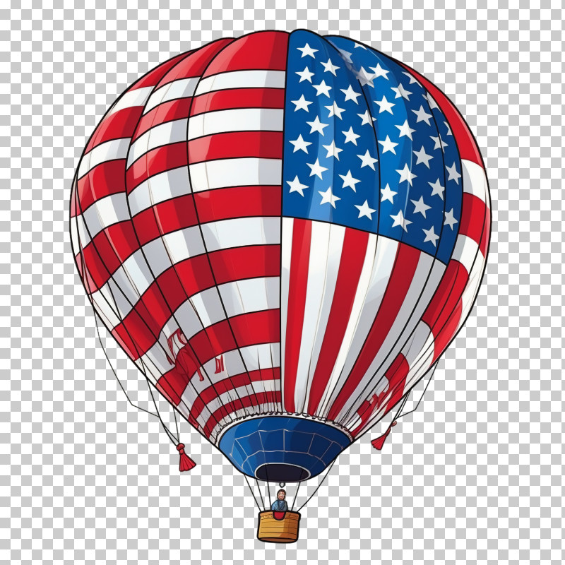 Hot Air Balloon - Hot Air Balloon With USA Flag Pattern PNG, Clipart ...