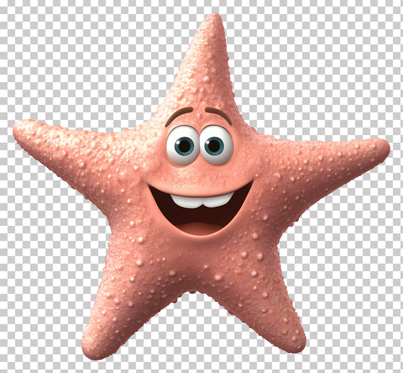 Starfish - Cheerful Cartoon Starfish With Smiling Face PNG, Clipart ...
