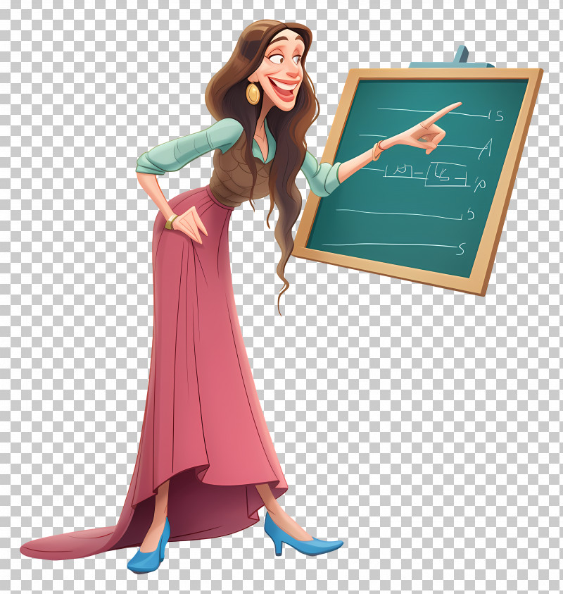 Female Teacher - Animated Teacher With Chalkboard PNG, Clipart ...