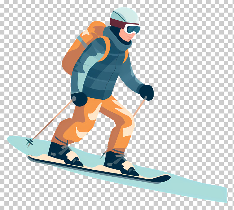 Snowboarding - Skier With Poles Enjoying Winter Adventure PNG, Clipart ...