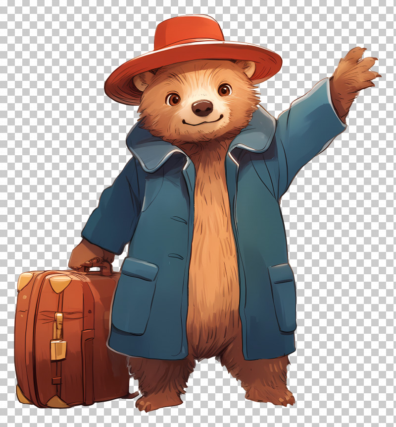 Paddington - Adventurous Cartoon Bear Traveler With Luggage PNG ...