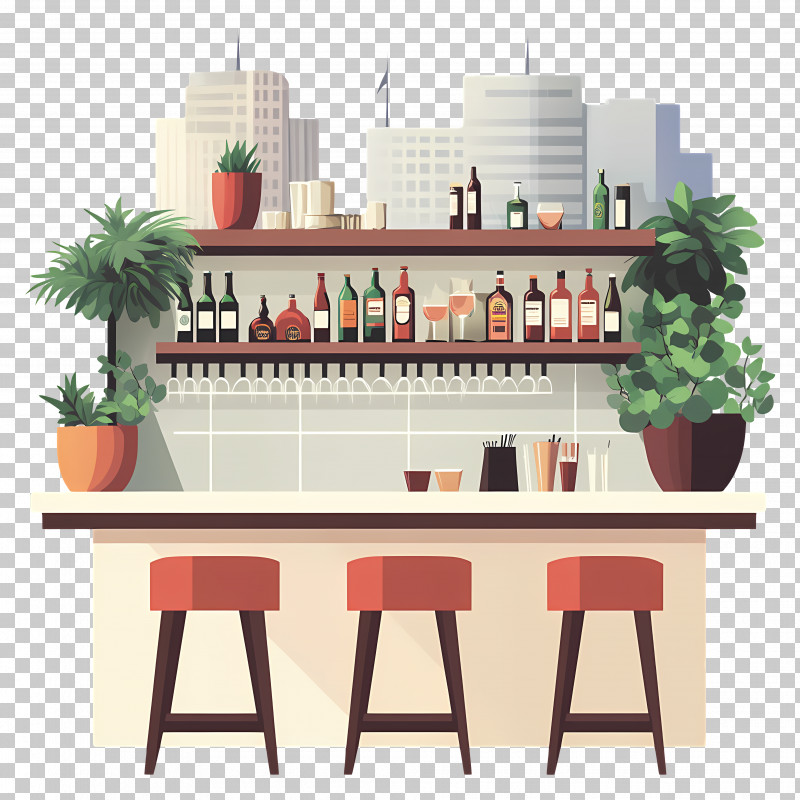 Rooftop Bar - Modern Bar Counter With Shelves PNG, Clipart, Alcohol ...