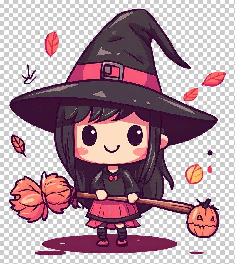 Halloween Witch - Cute Witch With Broom PNG, Clipart, Autumn, Costume ...