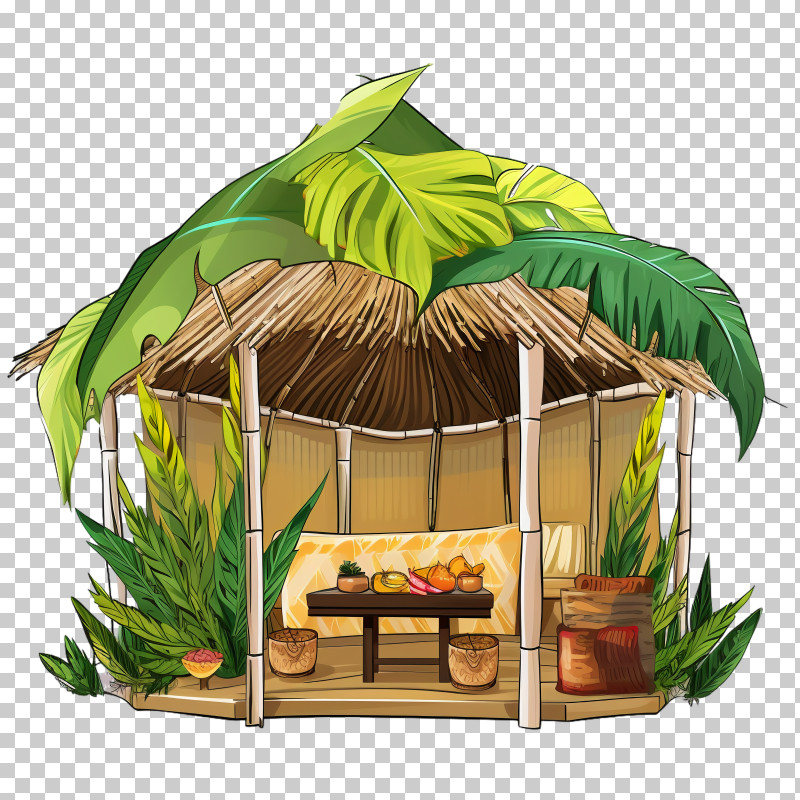 Sukkot - Bamboo Hut Surrounded By Lush Tropical Plants PNG, Clipart ...