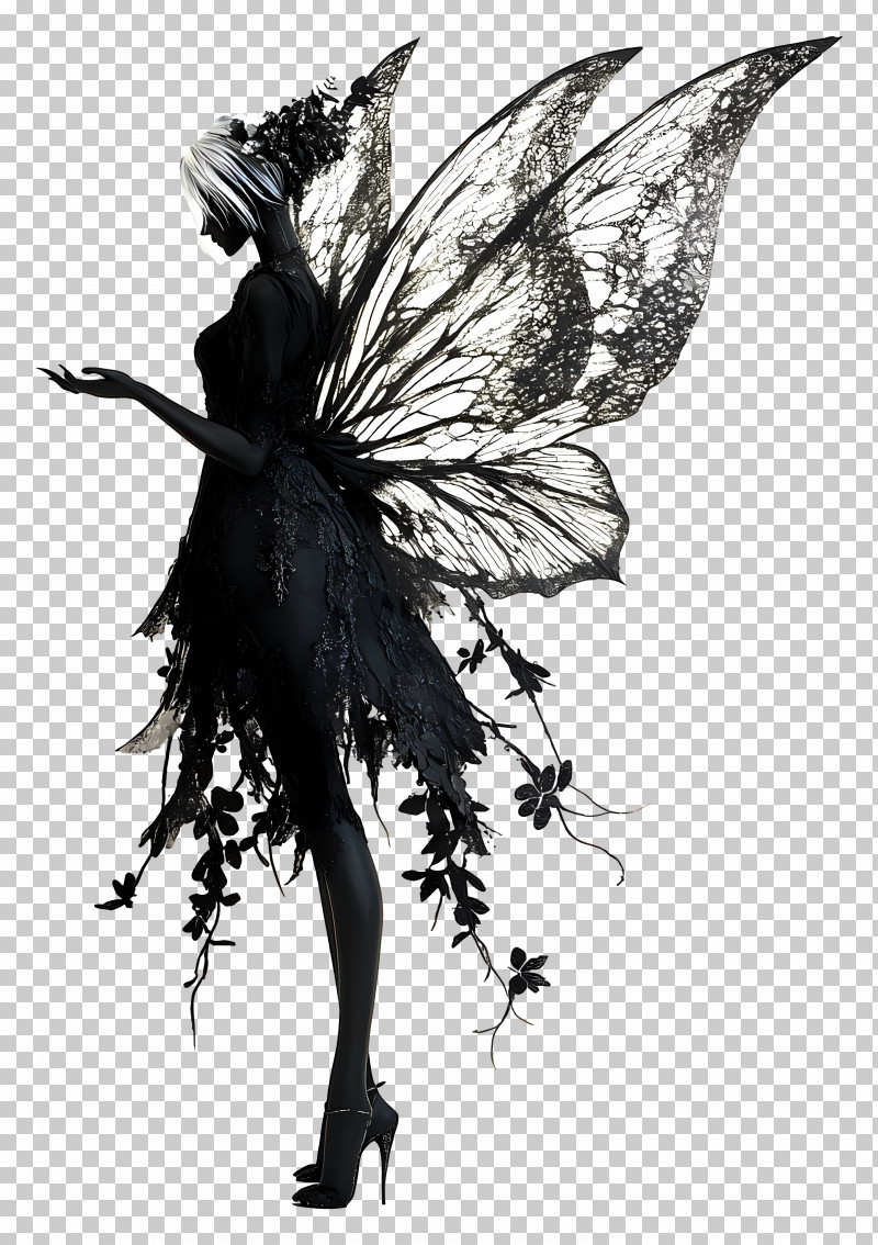 Dark Fairy - Elegant Black Fairy With Wings PNG, Clipart, Black Fairy ...