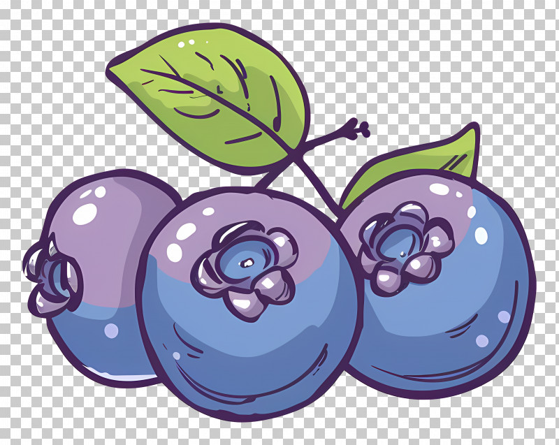 Blueberries - Cartoon Blueberries With Leaf Details PNG, Clipart ...