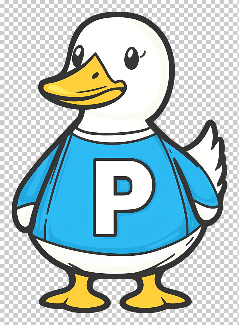 Cute Duck - Cartoon Duck In Blue Shirt Illustration PNG, Clipart ...