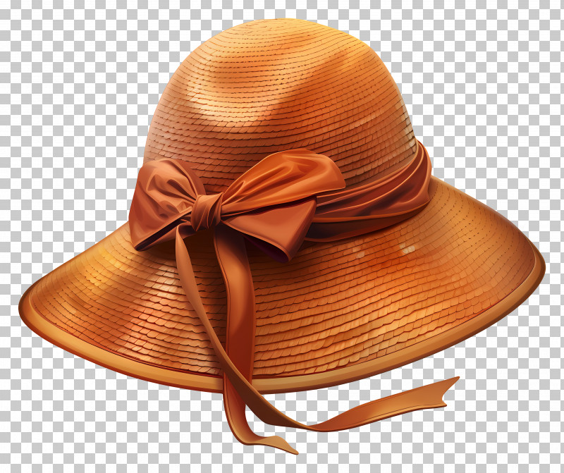 Cloche Hat - Stylish Wide-Brimmed Hat With Ribbon Bow PNG, Clipart ...