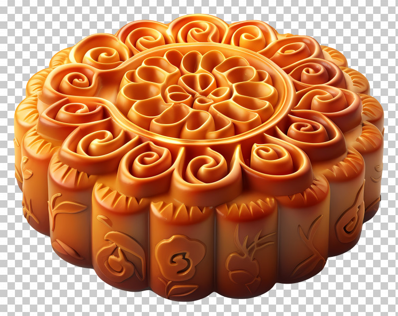 Mooncake - Golden Mooncake For Mid-Autumn Festival Celebration PNG ...