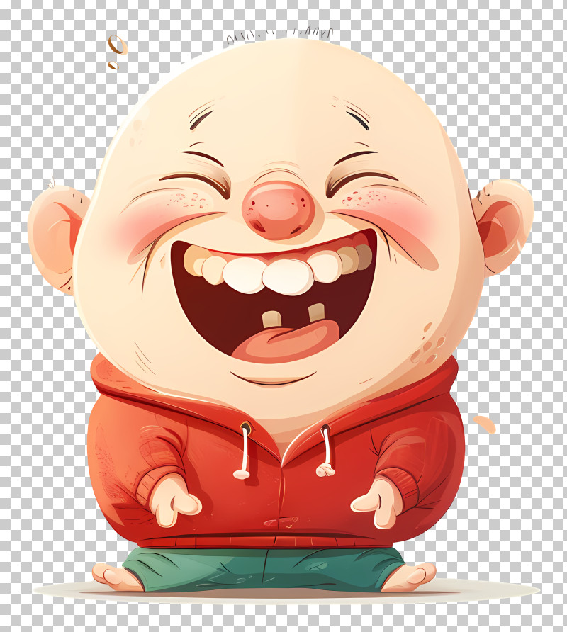 Lets Laugh Day - Laughing Cartoon Character In Red Hoodie PNG, Clipart ...