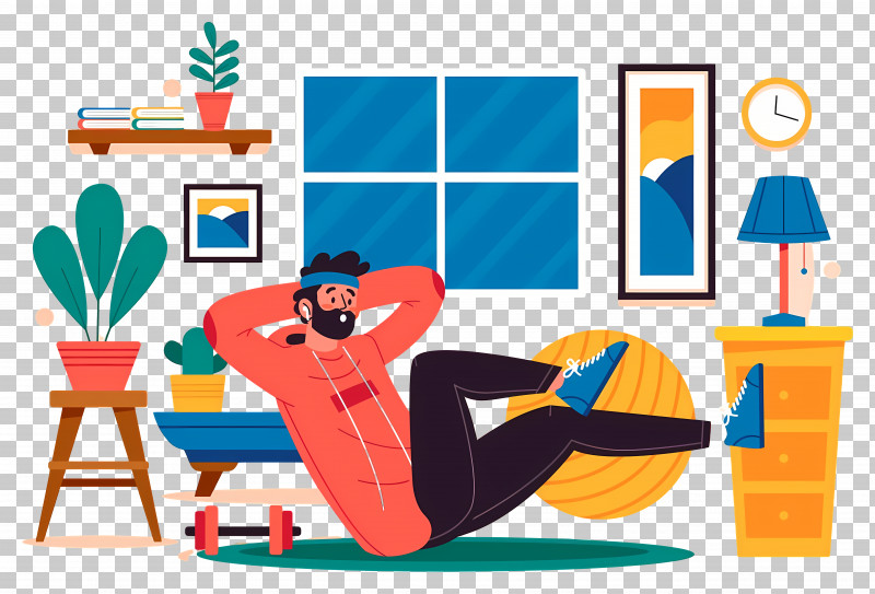 Lazy Day - Man Exercising At Home PNG, Clipart, Fitness, Health, Home ...