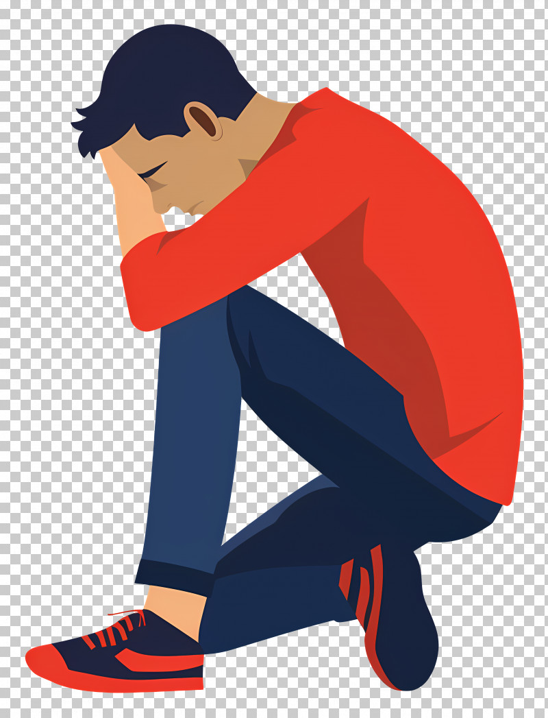 Man Alone - Sad Person In Red Shirt PNG, Clipart, Blue Jeans, Emotions ...